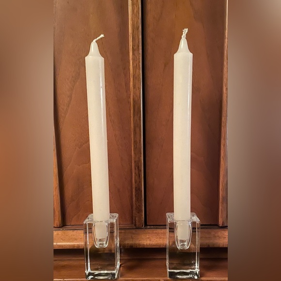 Accents | Vintage Rectangle Art Glass Candlestick Holders Scandinavian ...